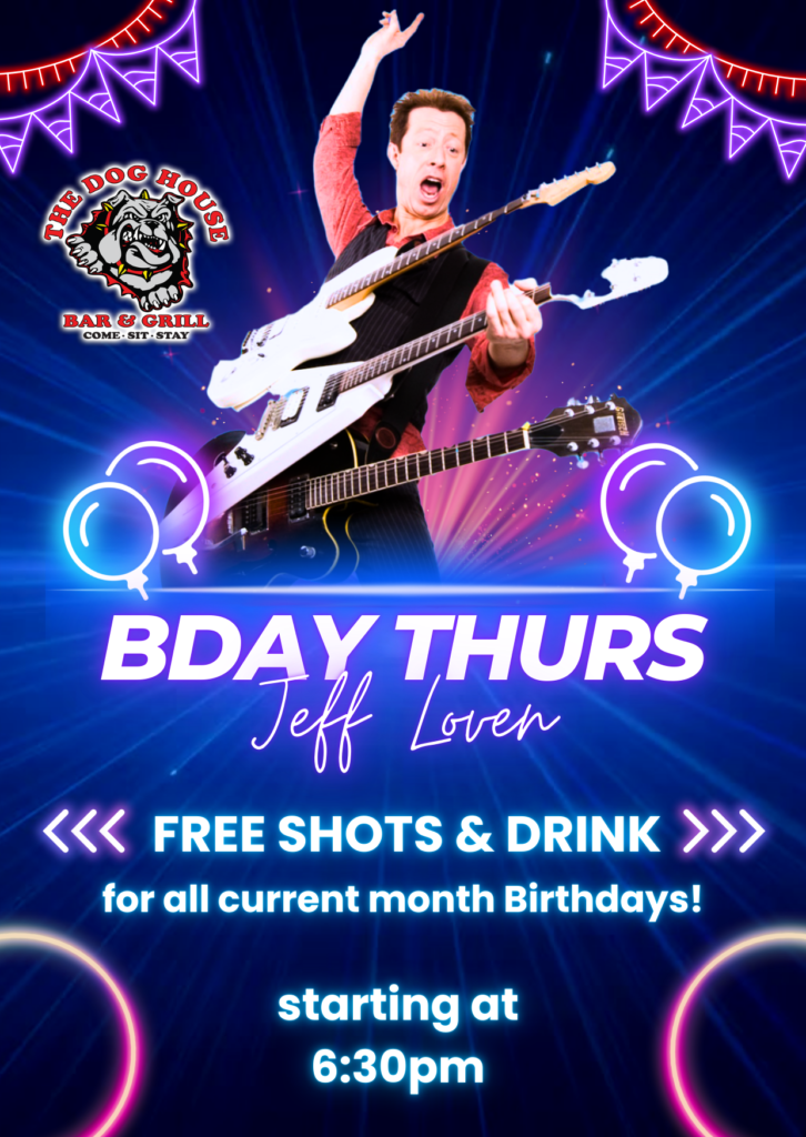 Events Calendar - The Dog House Bar and Grill